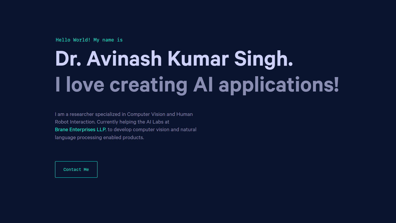 Dr. Avinash Kumar Singh | Computer Vision Engineer | AI Consultant
